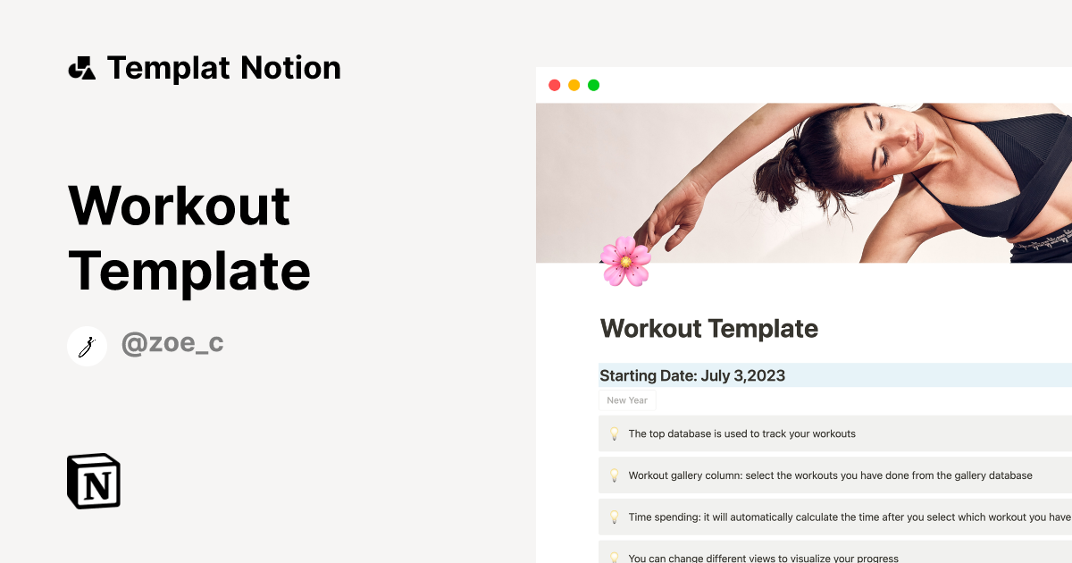 Templat Workout Template | Notion Marketplace