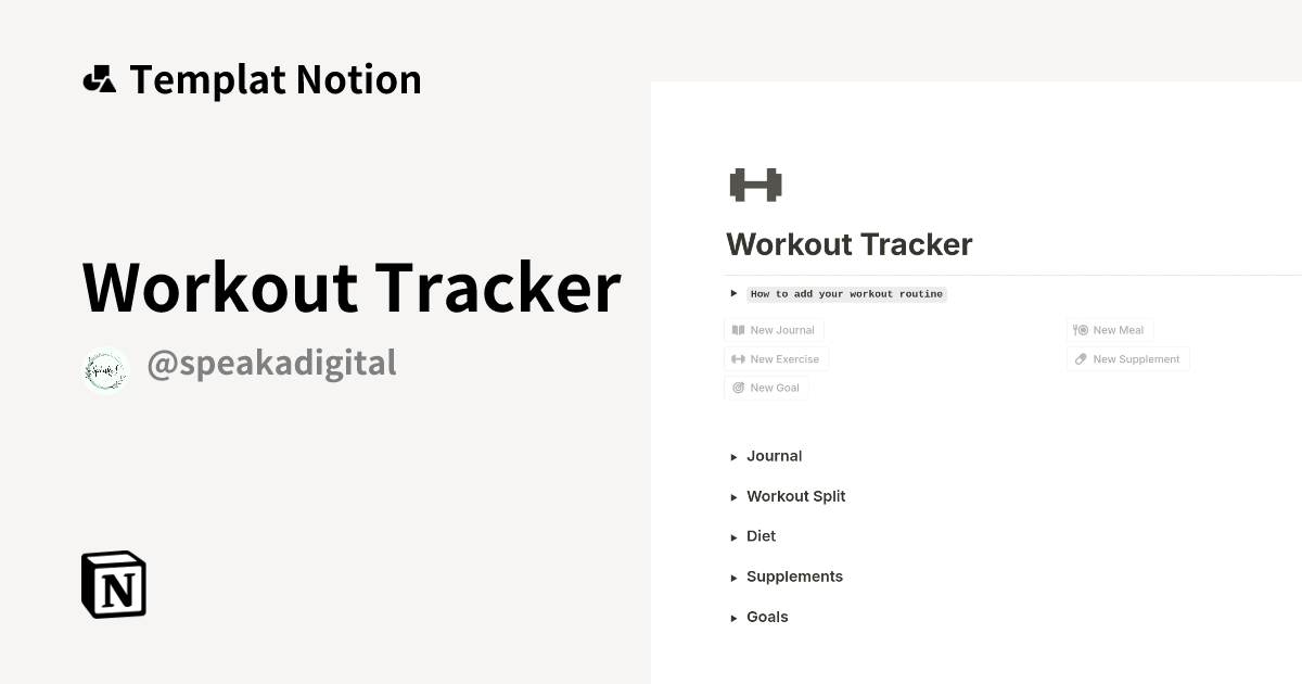 Templat Workout Tracker | Notion Marketplace