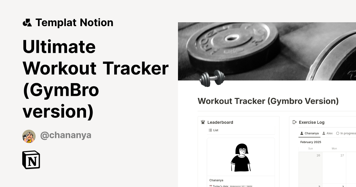 Ultimate Workout Tracker (GymBro version) Templat oleh itschananya ...