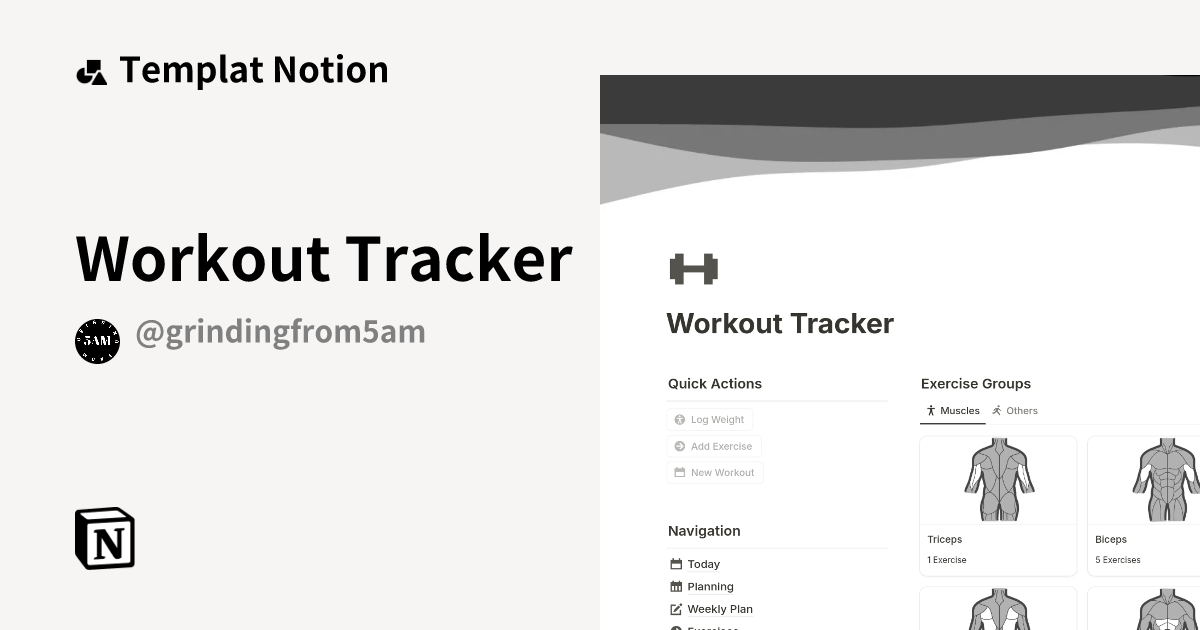 Templat Workout Tracker | Notion Marketplace