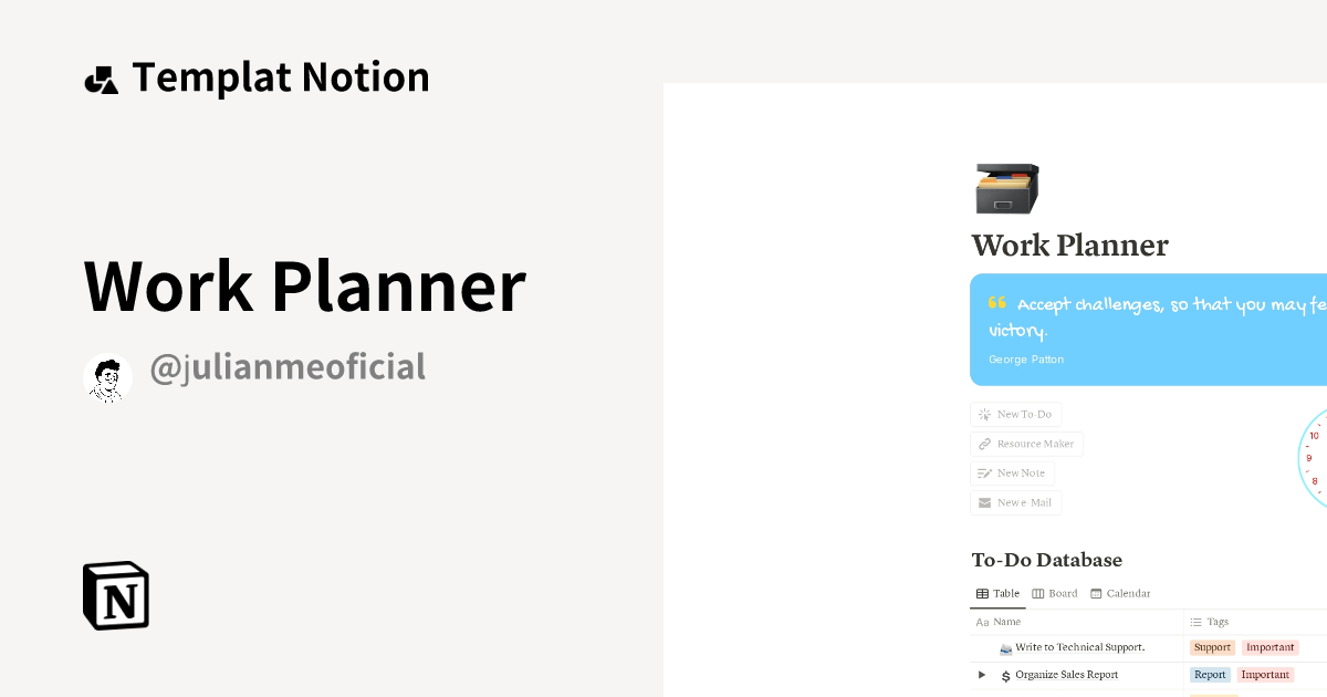 Templat Work Planner | Notion Marketplace