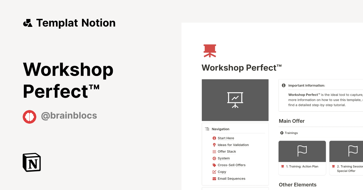 Templat Workshop Perfect™ | Notion Marketplace