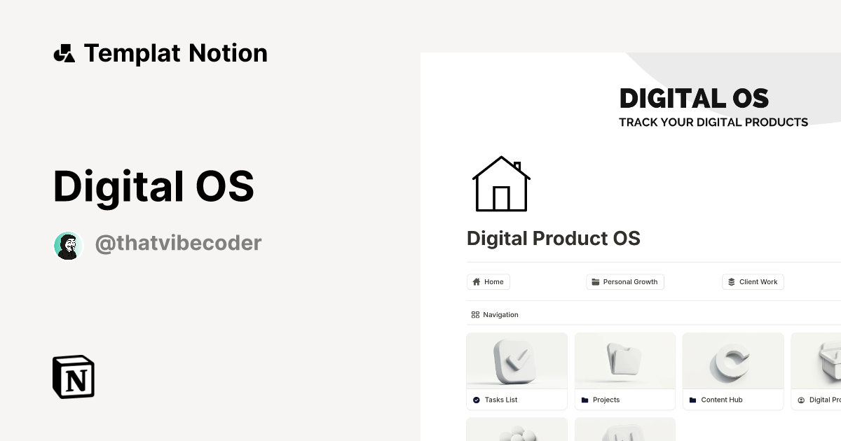 Digital OS Templat oleh That Vibe Coder | Notion Marketplace