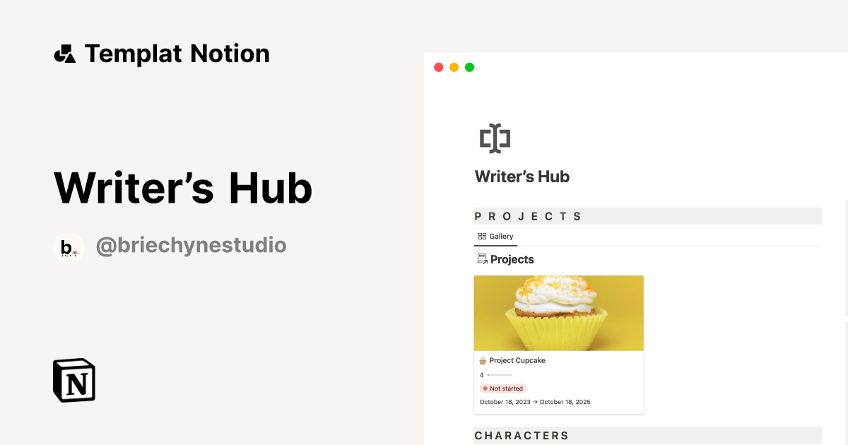 Templat Writer’s Hub | Notion Marketplace