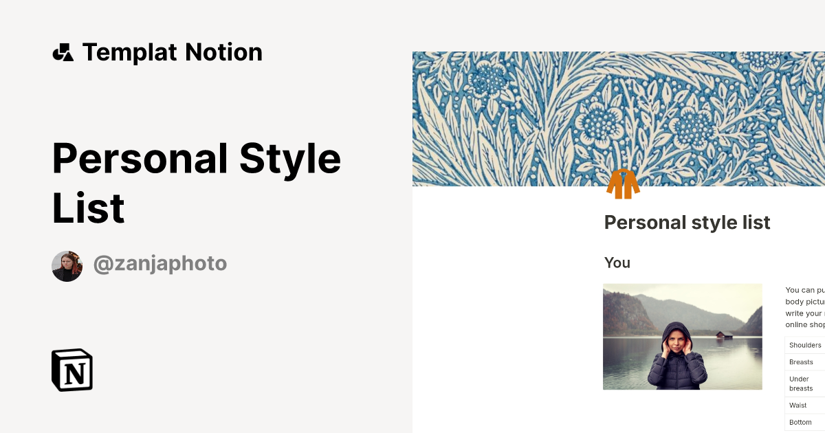 Templat Personal Style List | Notion Marketplace