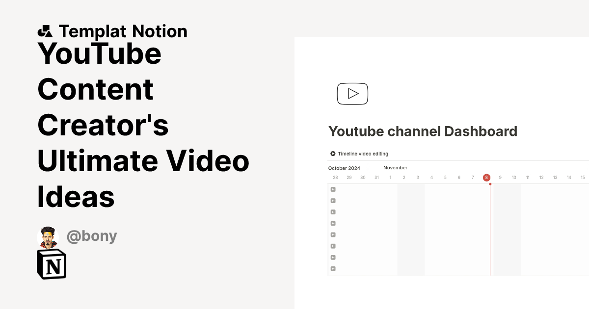 YouTube Content Creator's Ultimate Video Ideas Templat oleh Bony ...