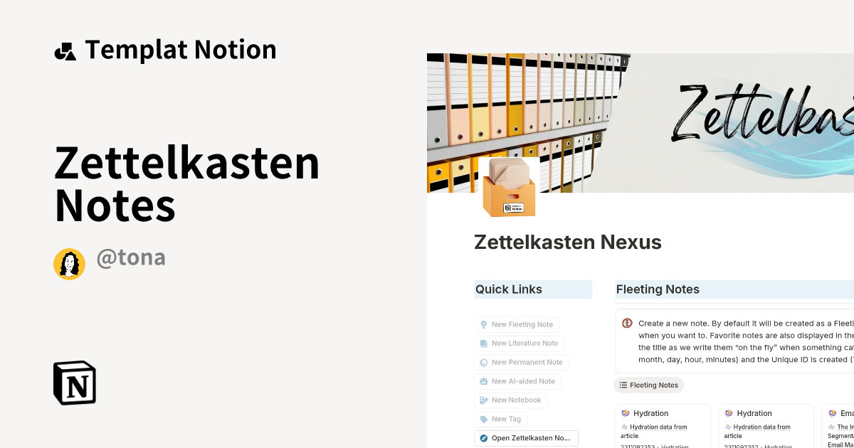 Templat Zettelkasten Notes | Notion Marketplace