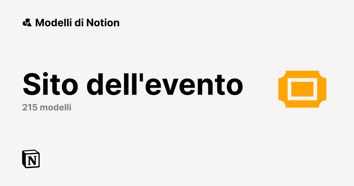 Modelli Sito dell'evento gratuiti di Notion | Marketplace Notion