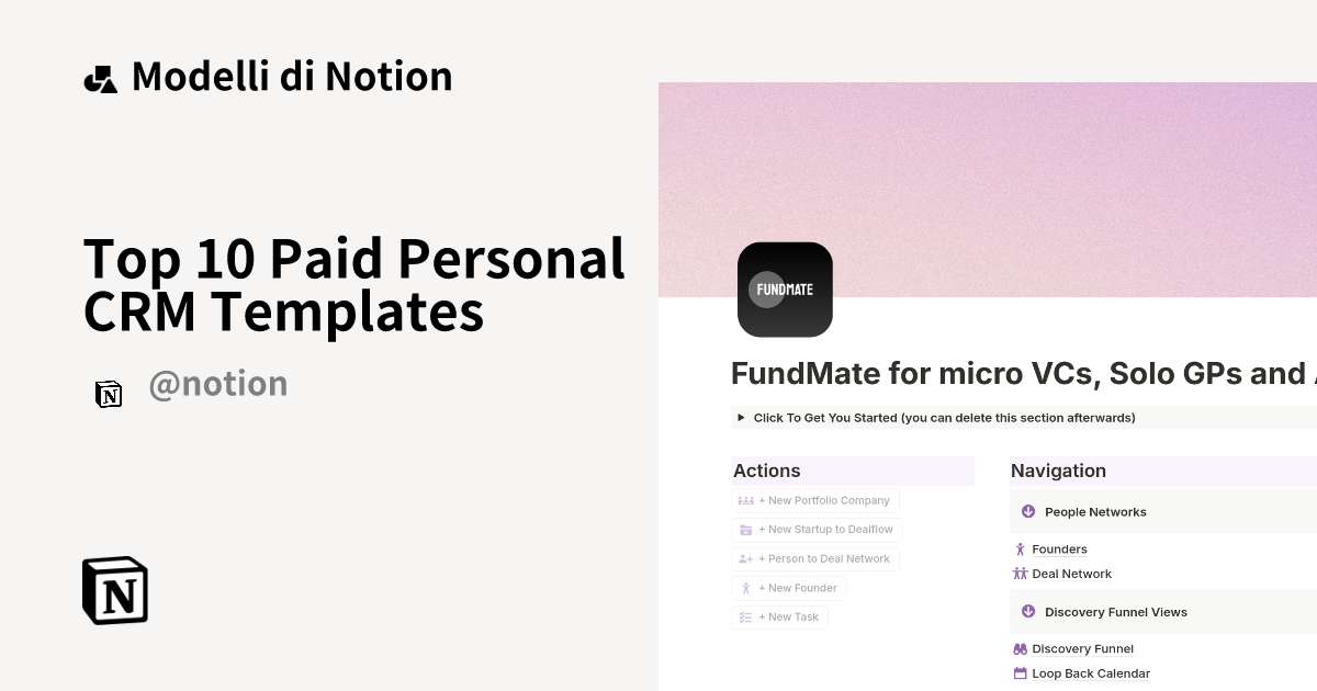 Top 10 Paid Personal CRM Templates | Marketplace dei modelli Notion