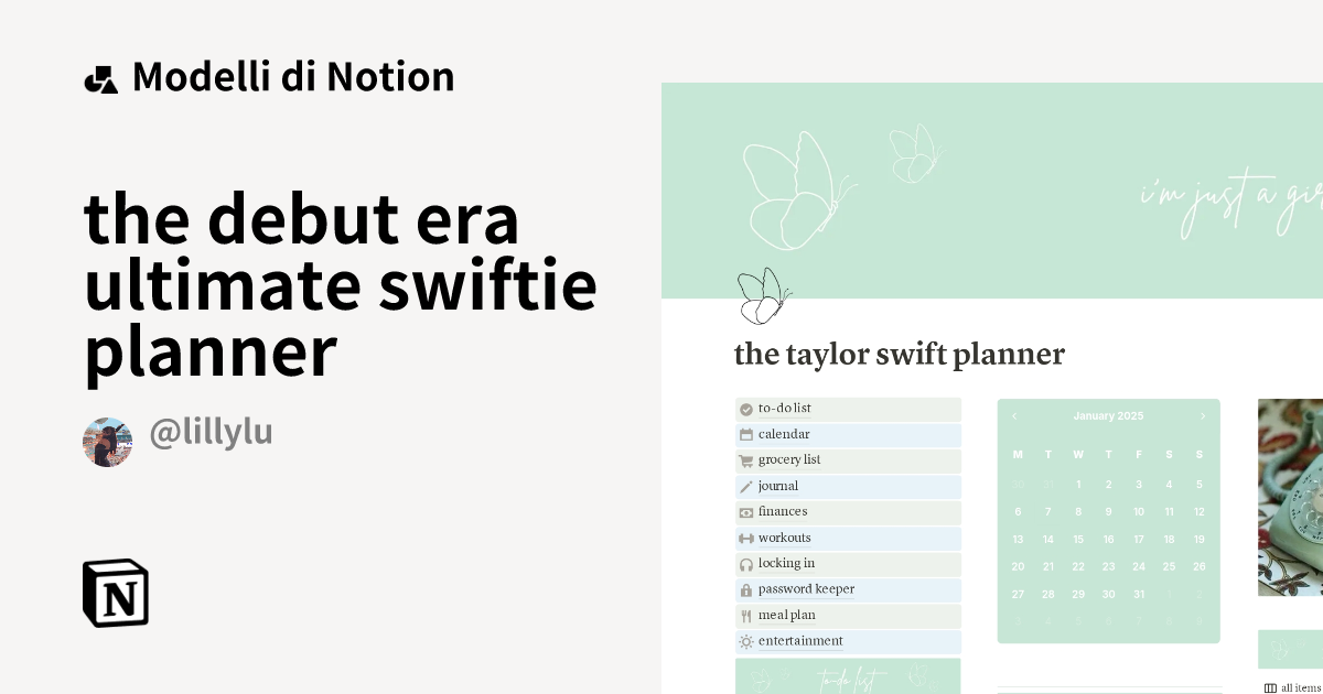 Modello the debut era ultimate swiftie planner | Marketplace Notion