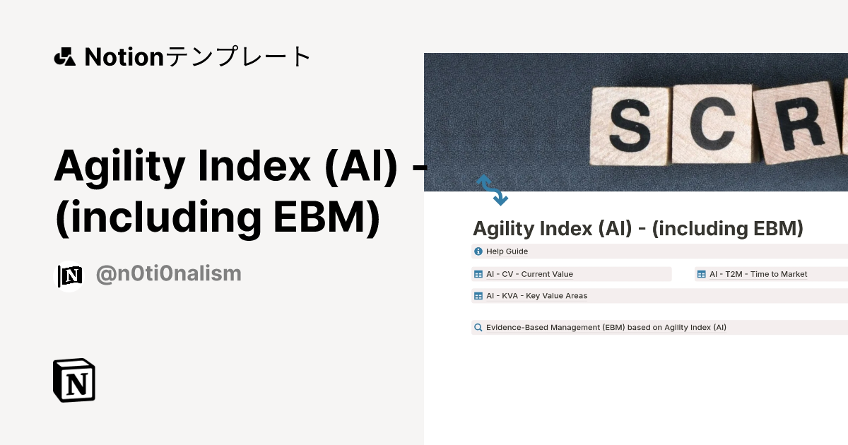 Agility Index (AI) - (including EBM)テンプレート | Notion (ノーション)マーケットプレイス