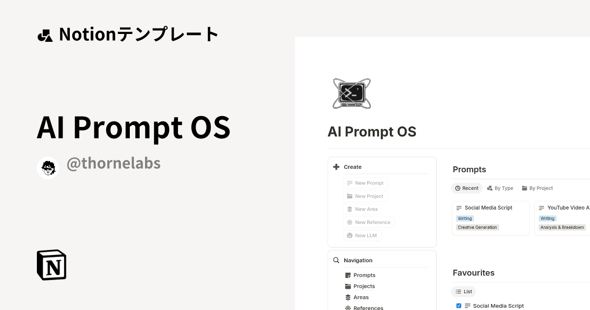 AI Prompt OSテンプレート | Notion (ノーション)マーケットプレイス