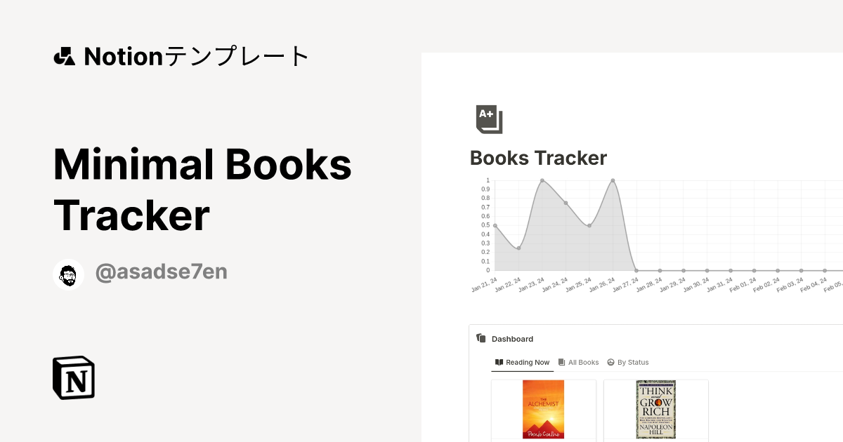Minimal Books Trackerテンプレート | Notion (ノーション)マーケットプレイス