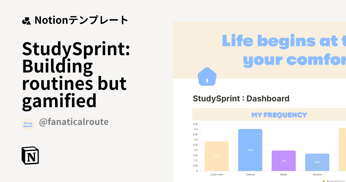 StudySprint: Building routines but gamifiedテンプレート・作成者：FanaticalRoute | Notion (ノーション)マーケットプレイス