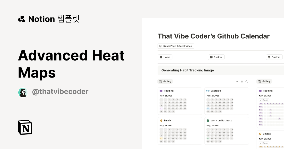 Advanced Heat Maps 템플릿 | Notion (노션) 마켓플레이스