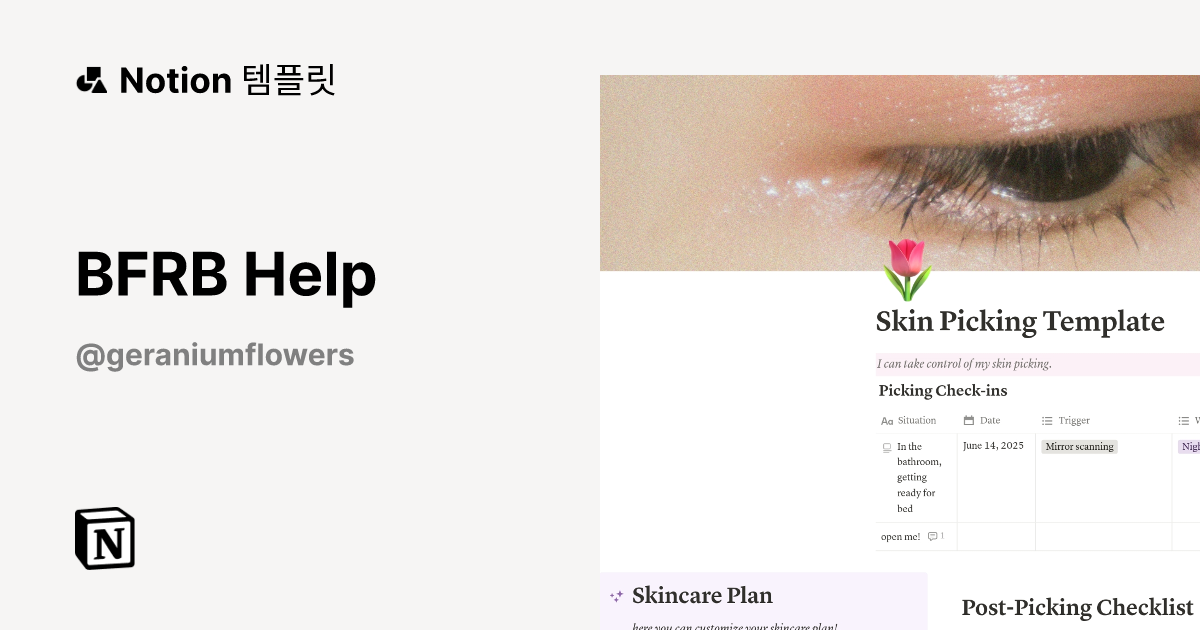 BFRB Help 템플릿 | Notion (노션) 마켓플레이스