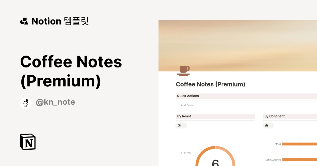 Coffee Notes (Premium) 템플릿 | Notion (노션) 마켓플레이스