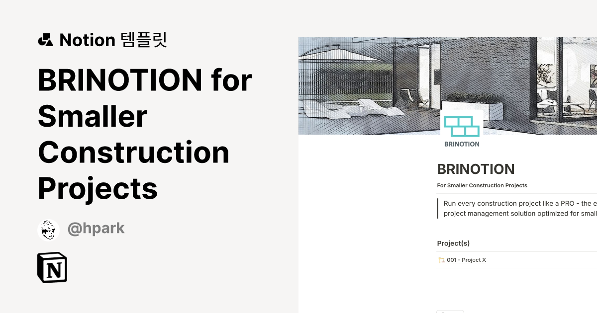 BRINOTION for Smaller Construction Projects 템플릿 제작자 Hendrik Park ...