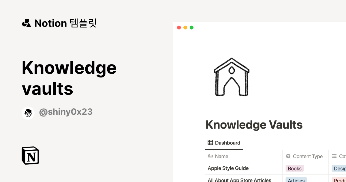 Knowledge vaults 템플릿 | Notion (노션) 마켓플레이스