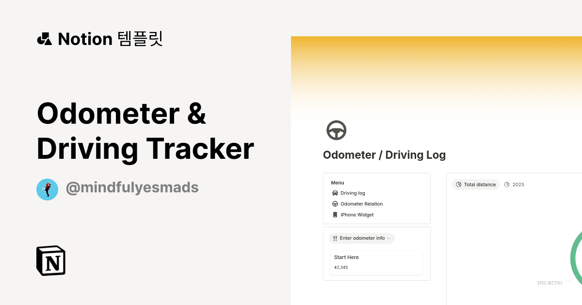 Odometer & Driving Tracker 템플릿 | Notion (노션) 마켓플레이스