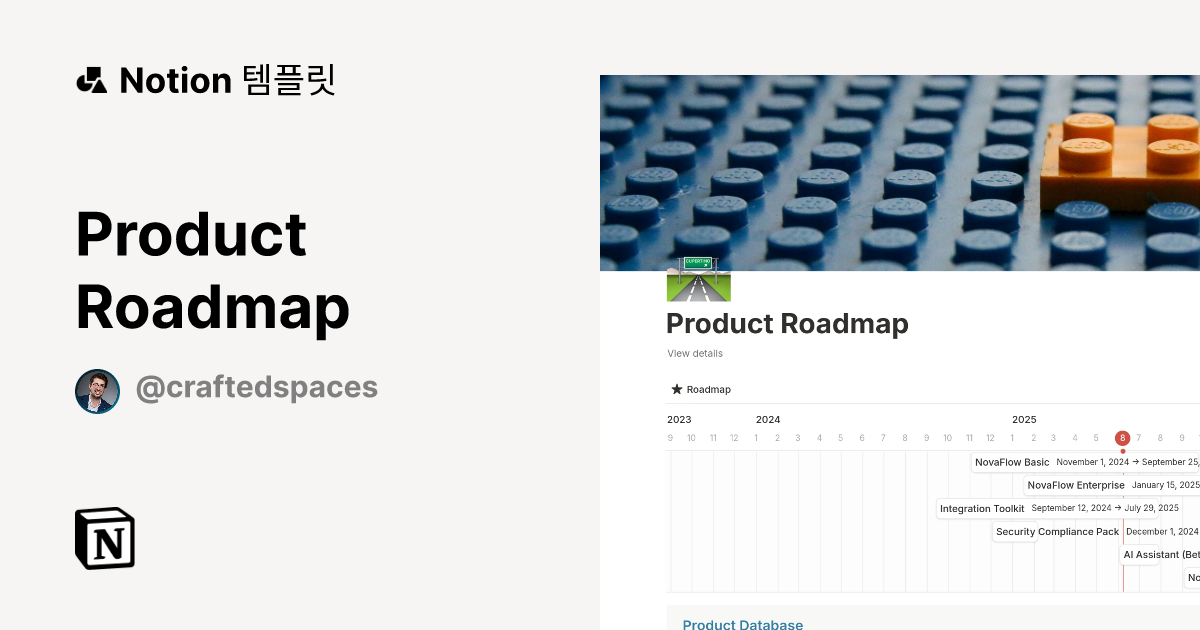 Product Roadmap 템플릿 | Notion (노션) 마켓플레이스