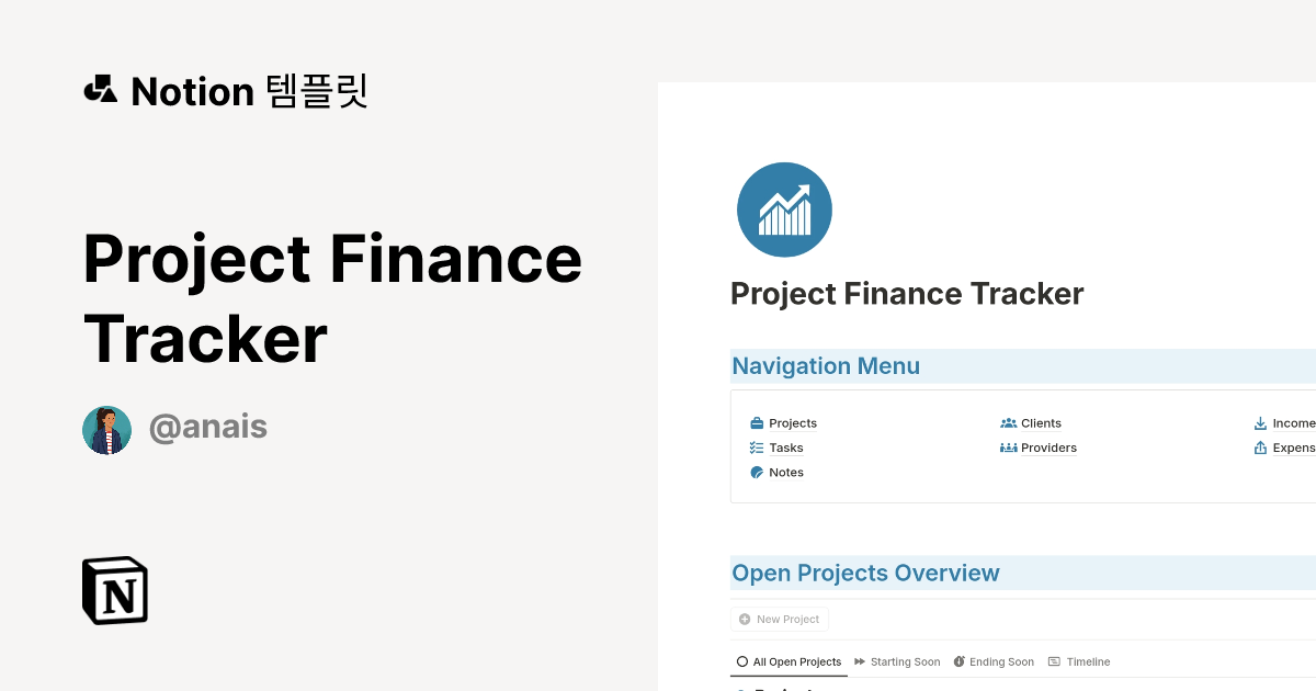 Project Finance Tracker 템플릿 | Notion (노션) 마켓플레이스