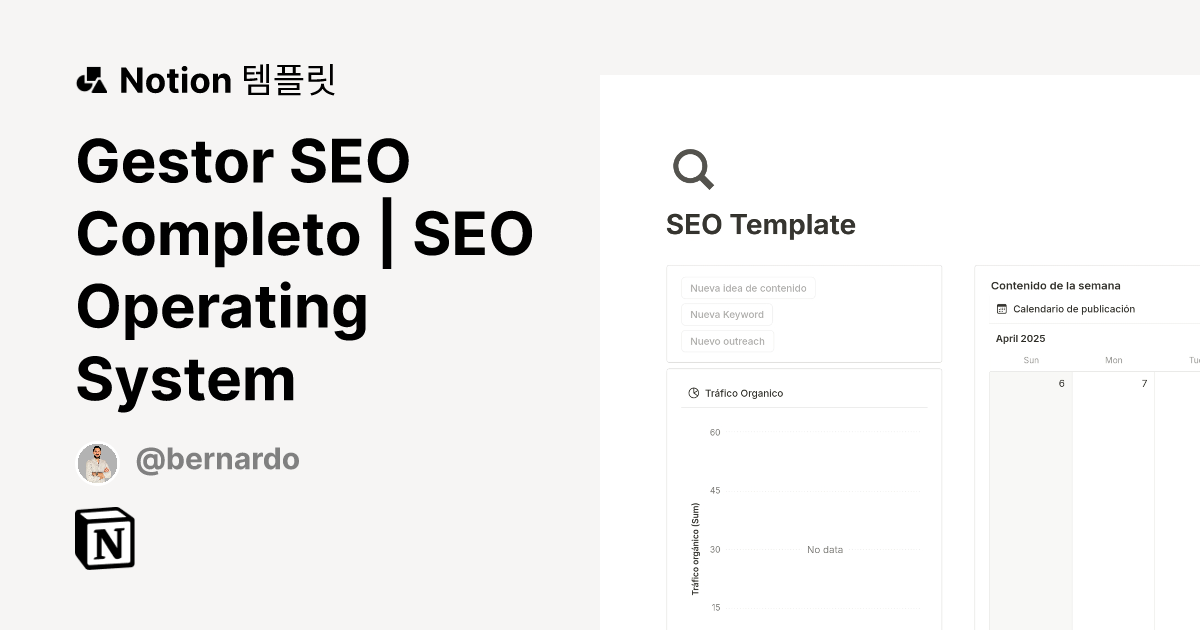 Gestor SEO Completo | SEO Operating System 템플릿 | Notion (노션) 마켓플레이스