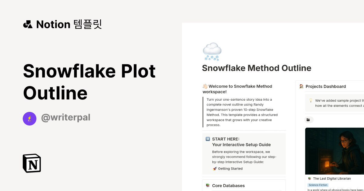 Snowflake Plot Outline 템플릿 제작자 writerpal | Notion (노션) 마켓플레이스