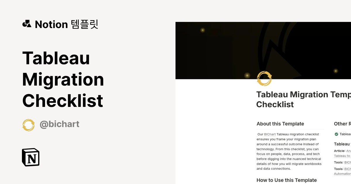 Tableau Migration Checklist 템플릿 제작자 BIChart - Migrate Tableau to Power ...