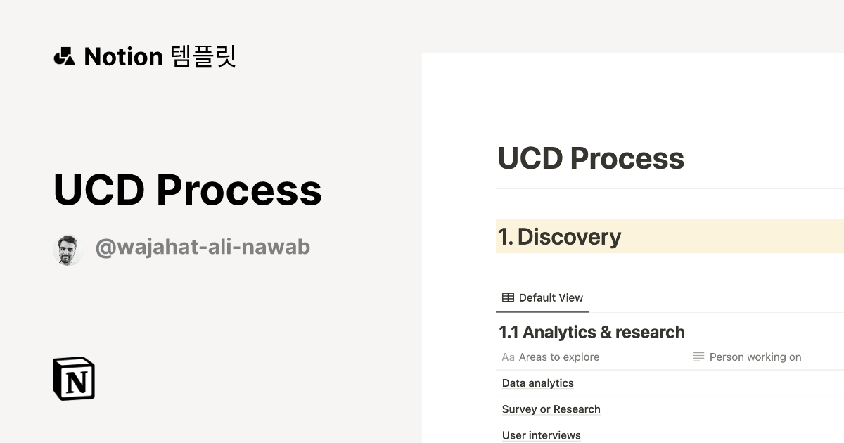 UCD Process 템플릿 | Notion (노션) 마켓플레이스
