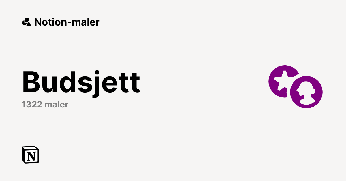 Beste Budsjett-maler fra Notion | Notions markedsplass