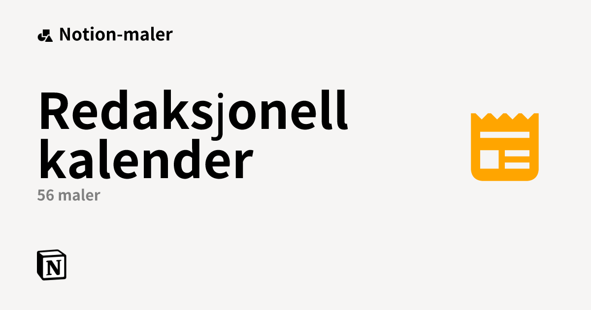 Beste Redaksjonell kalender-maler fra Notion | Notions markedsplass