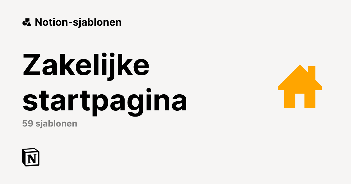 Populairste sjablonen voor Zakelijke startpagina van Notion | Notion ...