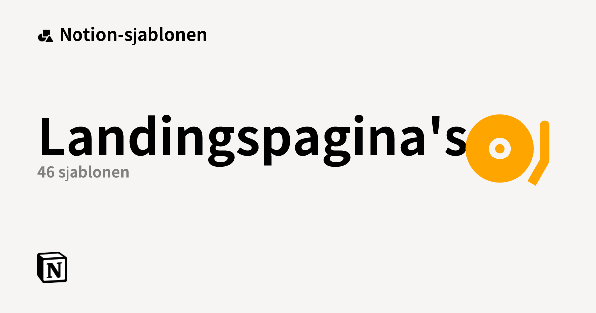 Gratis sjablonen voor Landingspagina's van Notion | Notion Marketplace