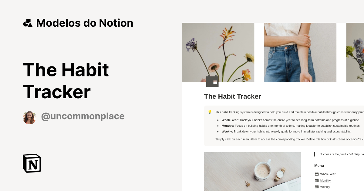 Modelo The Habit Tracker | Marketplace do Notion