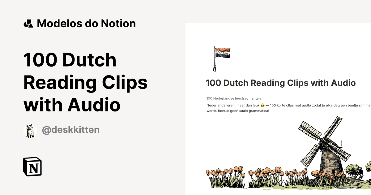 100 Dutch Reading Clips with Audio Modelo por Desk Kitten | Marketplace ...