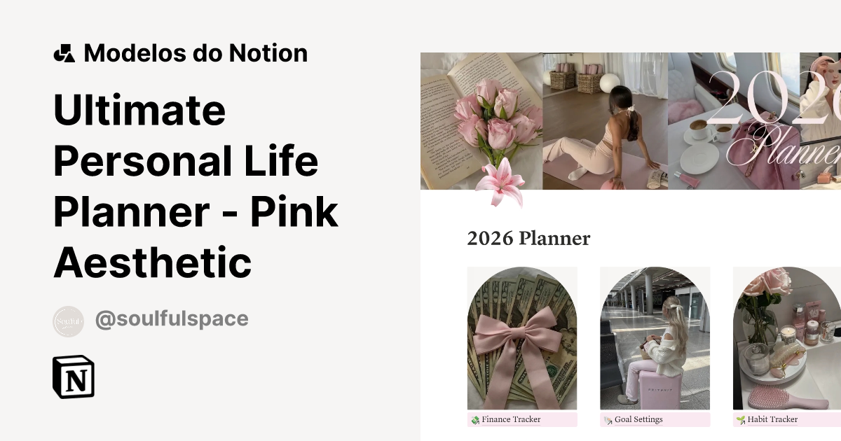 Modelo Ultimate Personal Life Planner - Pink Aesthetic | Marketplace do ...