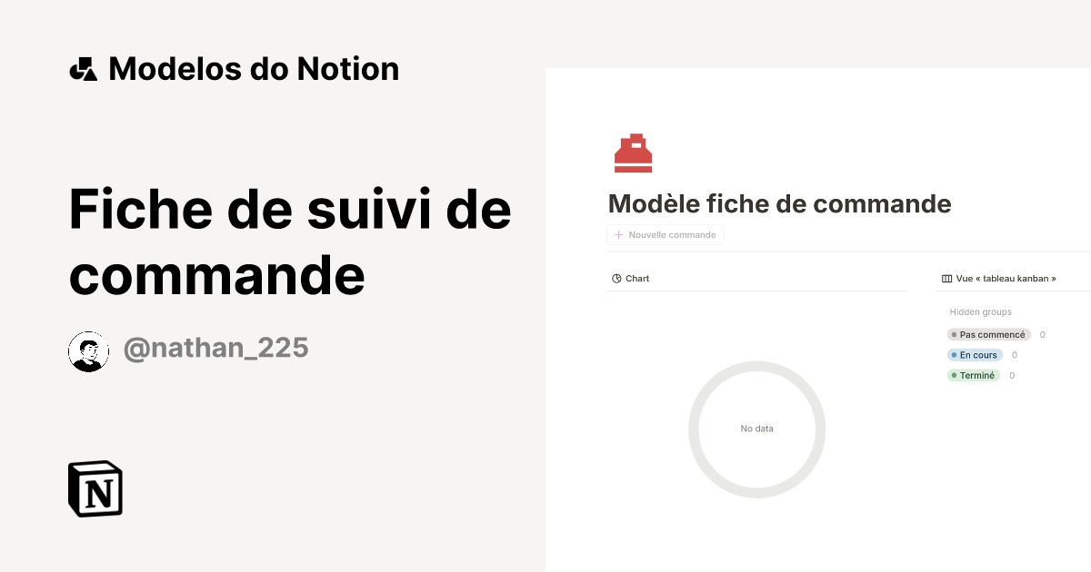 Modelo Fiche de suivi de commande | Marketplace do Notion