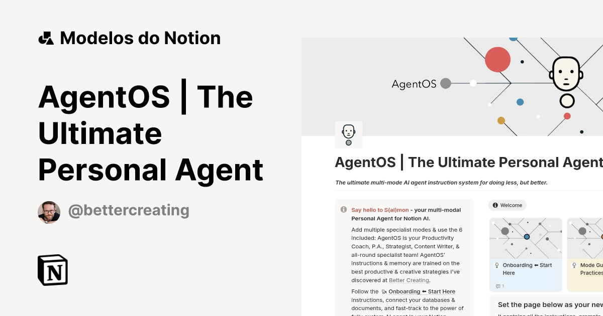 AgentOS | The Ultimate Personal Agent Modelo por Better Creating | Marketplace do Notion