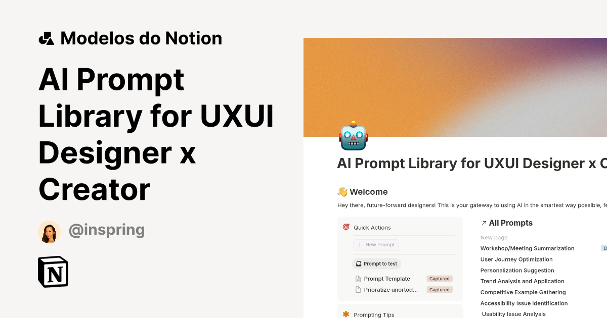 Modelo AI Prompt Library for UXUI Designer x Creator | Marketplace do ...