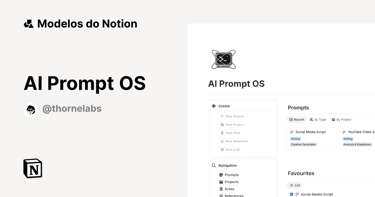 Modelo AI Prompt OS | Marketplace do Notion
