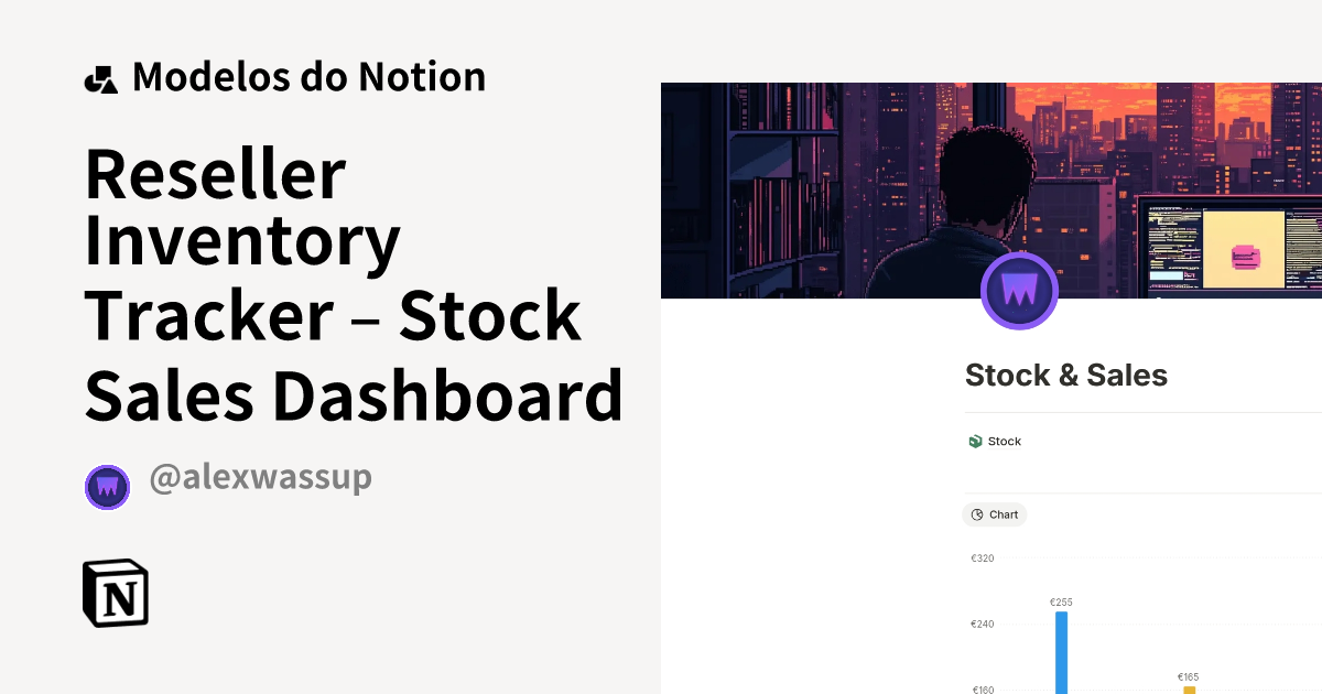 Stock & Sales / Resell Modelo por AlexW | Marketplace do Notion