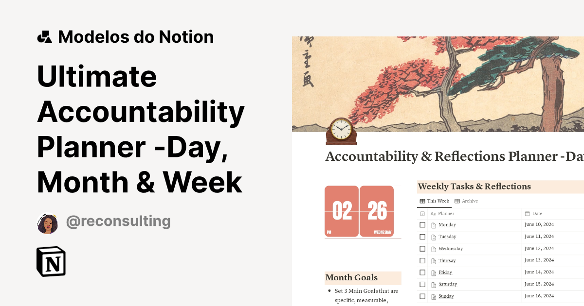 Ultimate Accountability Planner -Day, Month & Week Modelo por RE ...