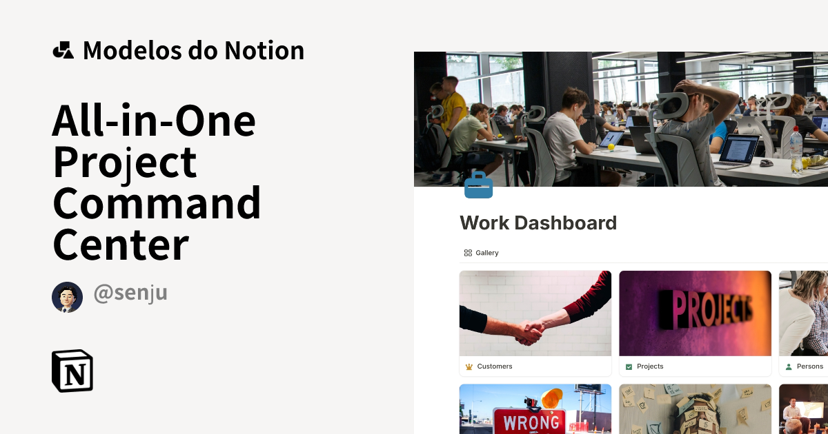All-in-One Project Command Center Modelo por senju | Marketplace do Notion