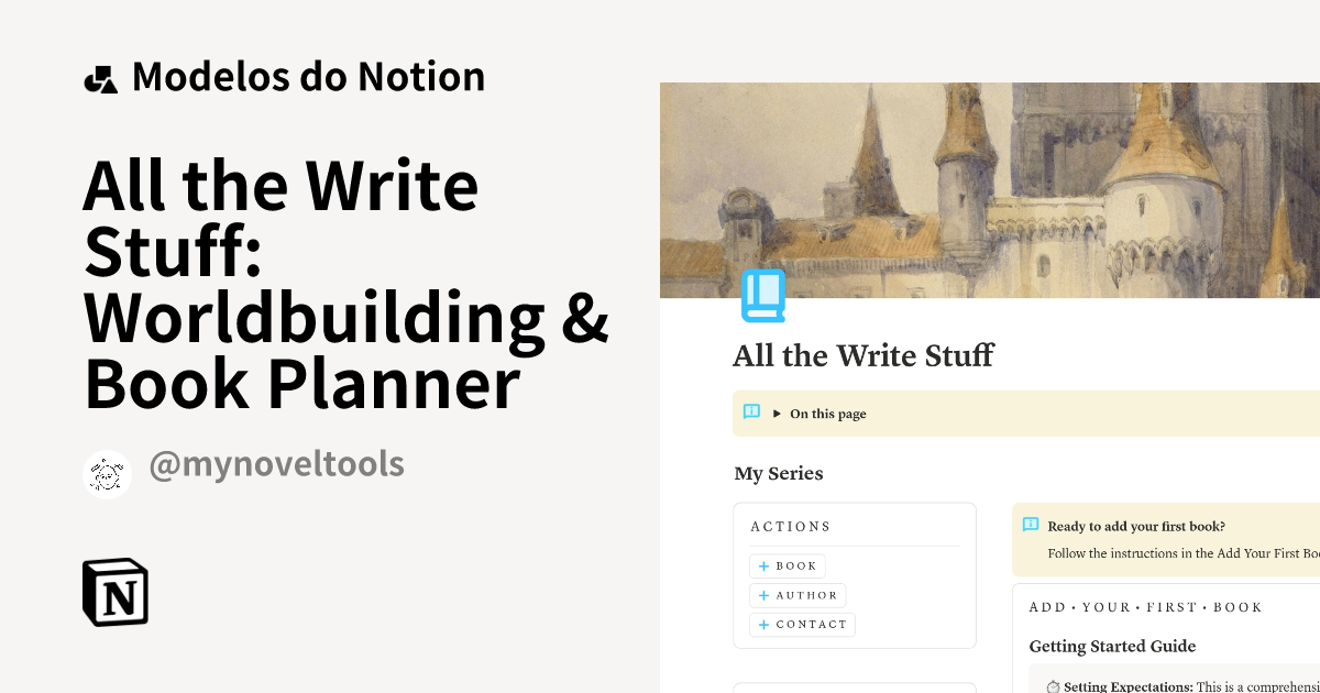 Modelo All the Write Stuff: Worldbuilding & Book Planner | Marketplace do Notion