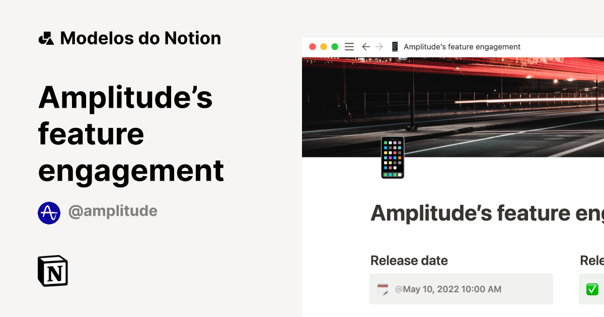 Amplitude’s feature engagement Modelo por Amplitude | Marketplace do Notion