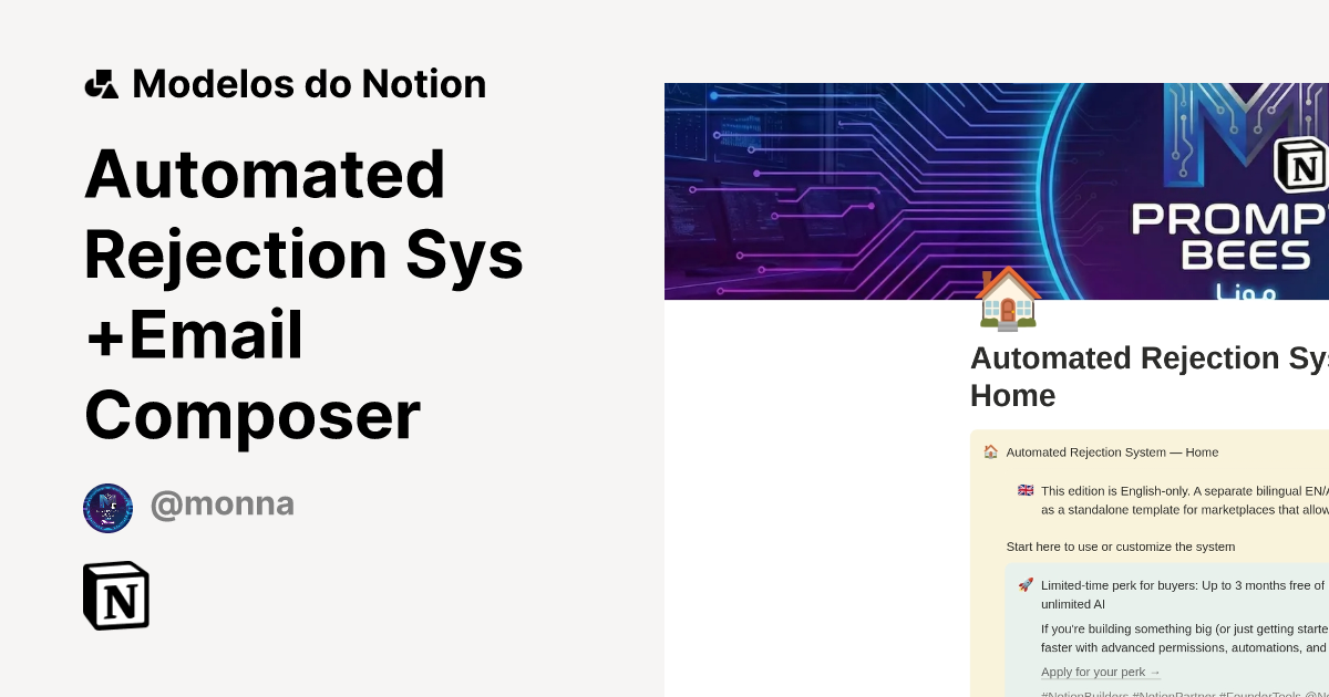 Modelo Automated Rejection Sys +Email Composer | Marketplace do Notion