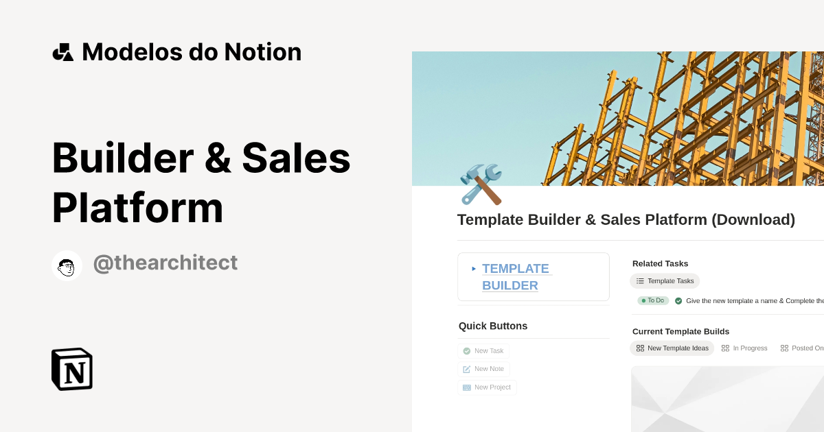 Modelo Builder & Sales Platform | Marketplace do Notion