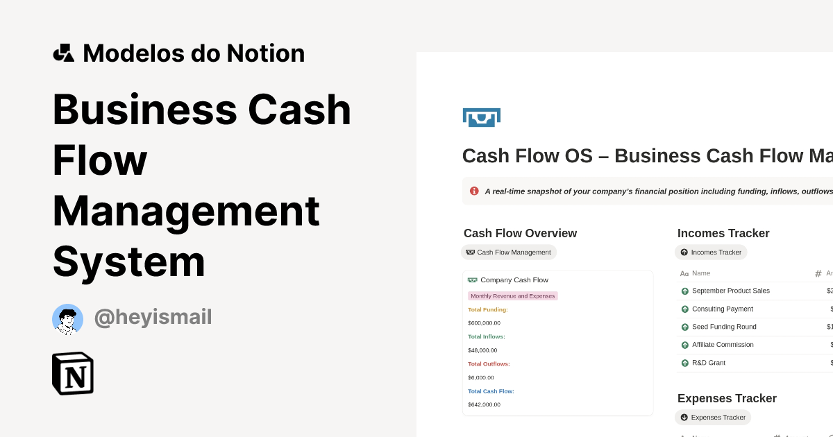 Business Cash Flow Management System Modelo por heyismail | Marketplace ...