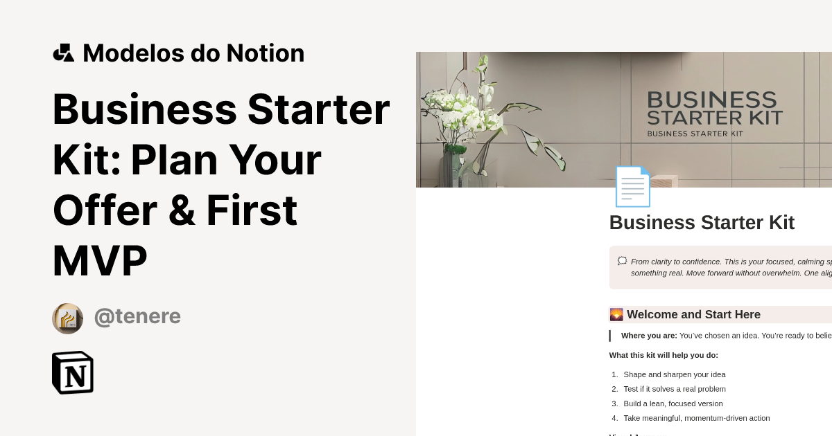 Modelo Business Starter Kit: Plan Your Offer & First MVP | Marketplace ...